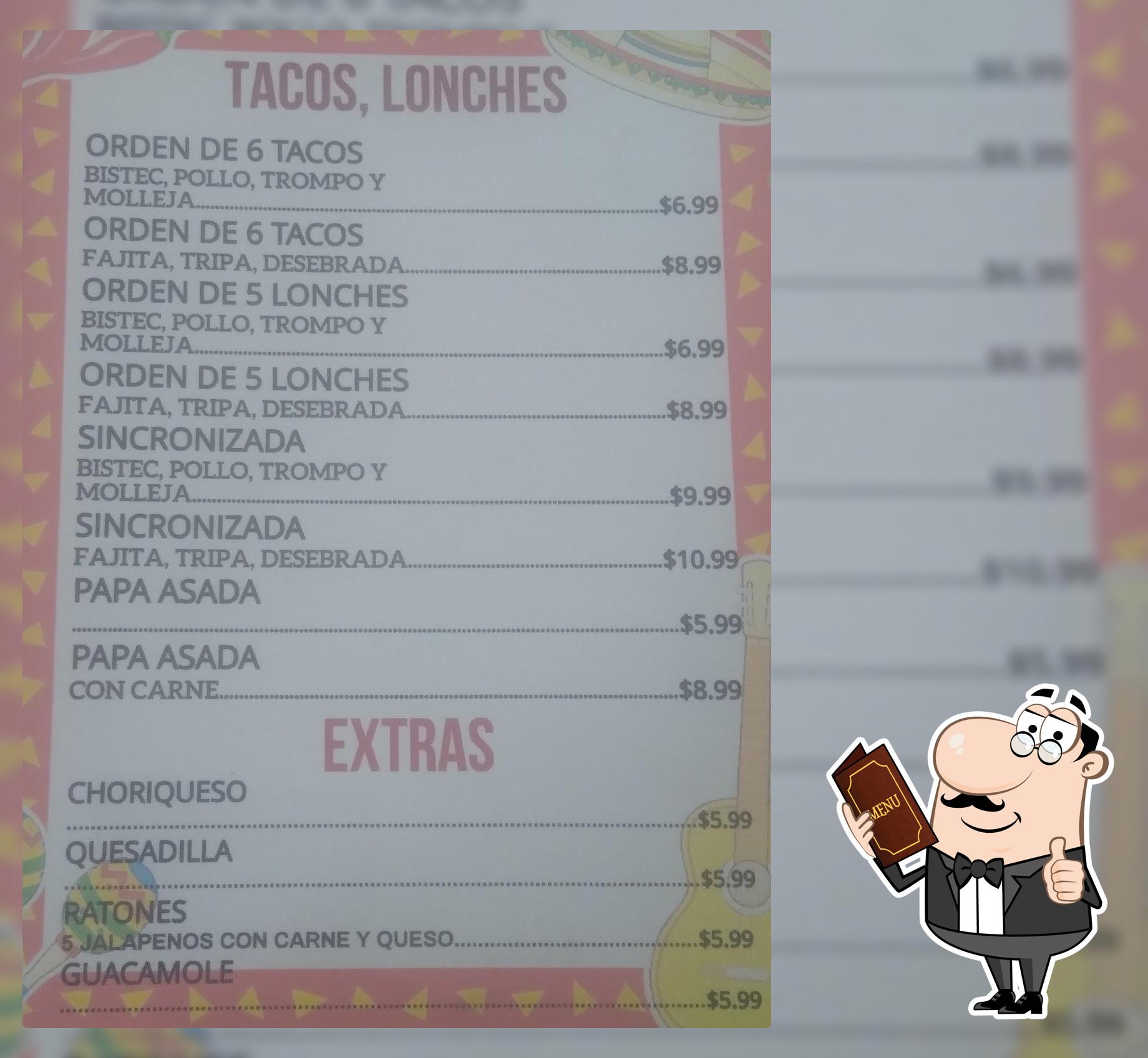 Restaurante El negrito taqueria y antojitos mexicanos, Edinburg - Carta ...