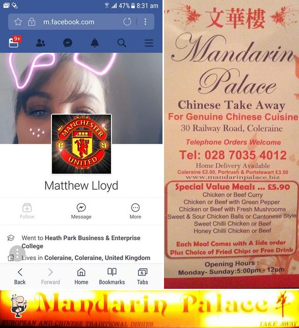 Mandarin Palace Coleraine, Coleraine - Restaurant menu, prices and reviews