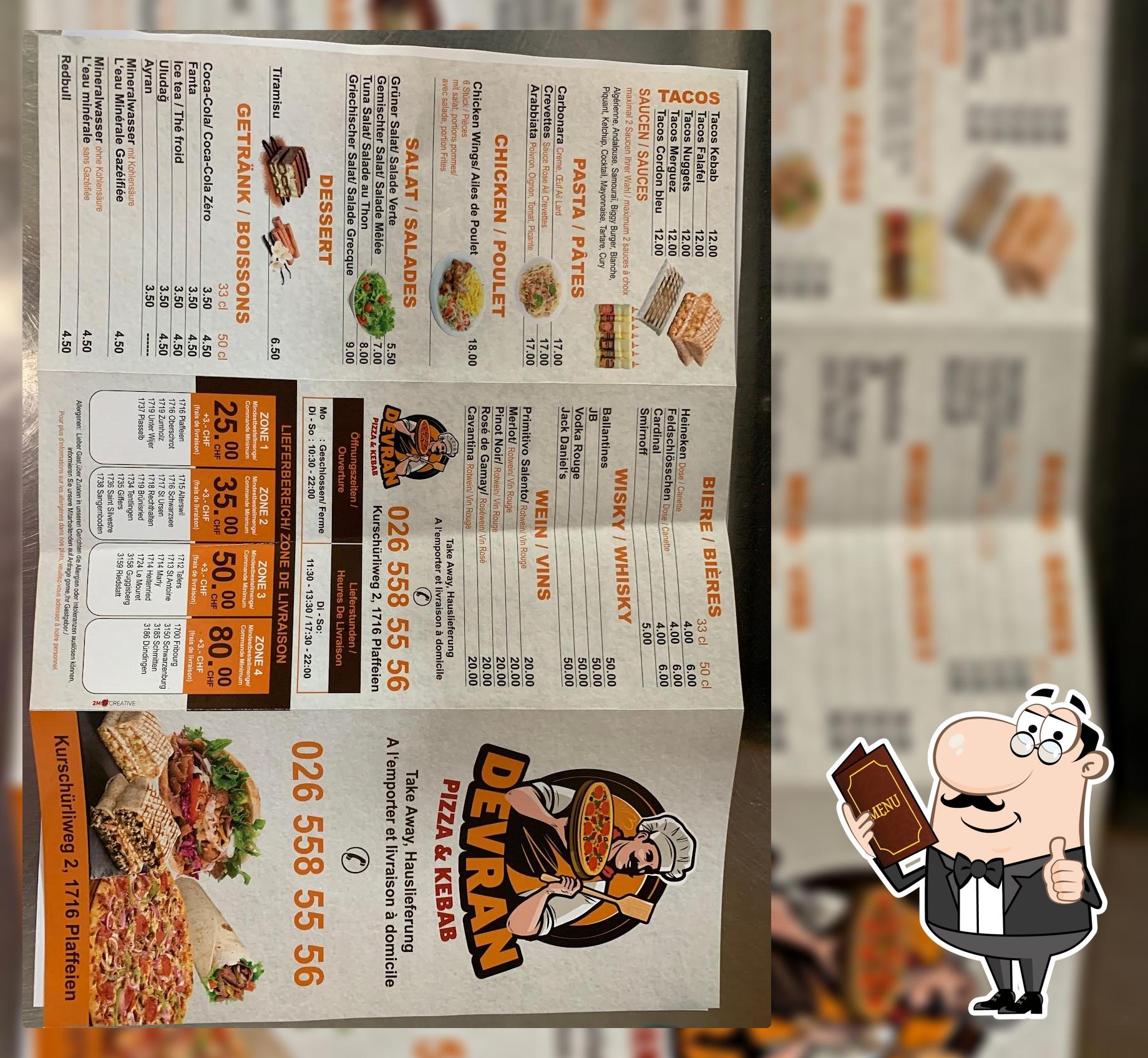 Devran Pizza & Kebab, Plaffeien - Restaurantspeisekarten und Bewertungen