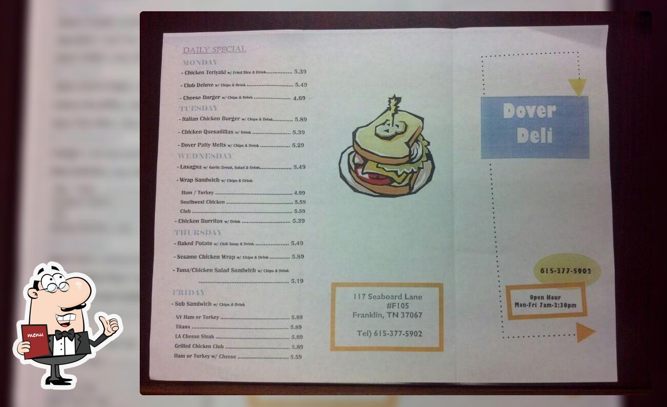 Dover Deli in Franklin - Restaurant menu and reviews