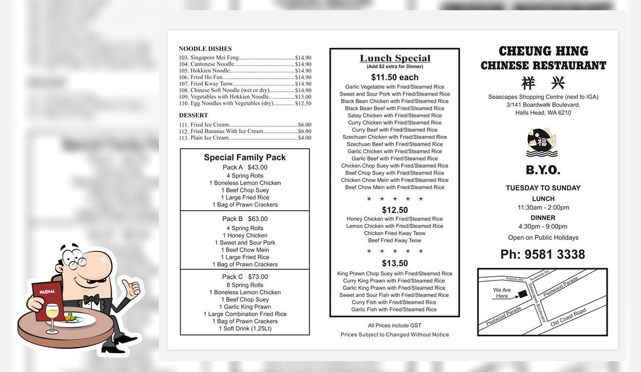 Cheung Hing Chinese Restaurant - Seascapes in Halls Head - Restaurant ...