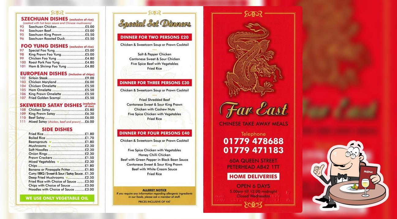Far East in Peterhead - Restaurant menu and reviews