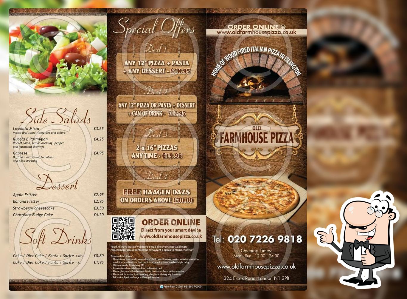 Farmhouse Pizza, 324 Essex Rd in London - Restaurant menu and reviews