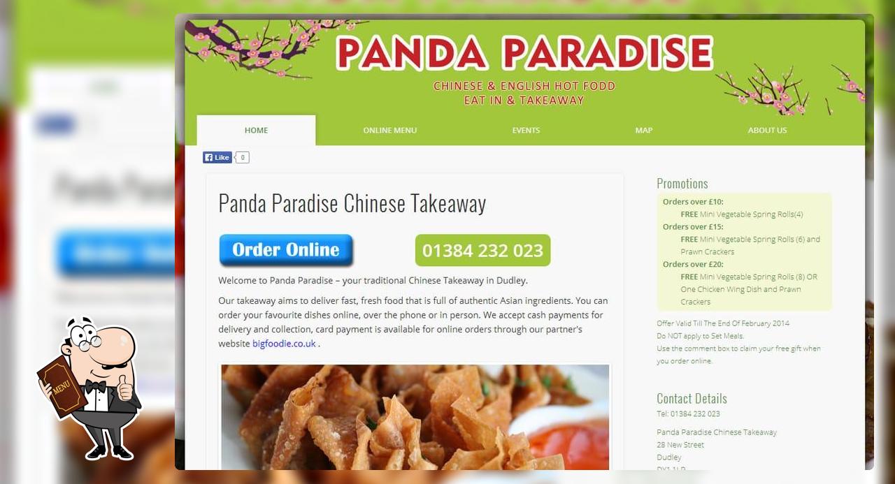 Panda Paradise Chinese takeaway in Dudley - Restaurant menu
