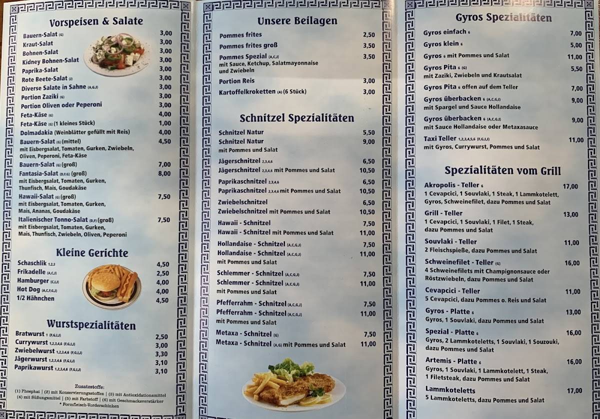 Speisekarte von Artemis Grill restaurant, Lünen