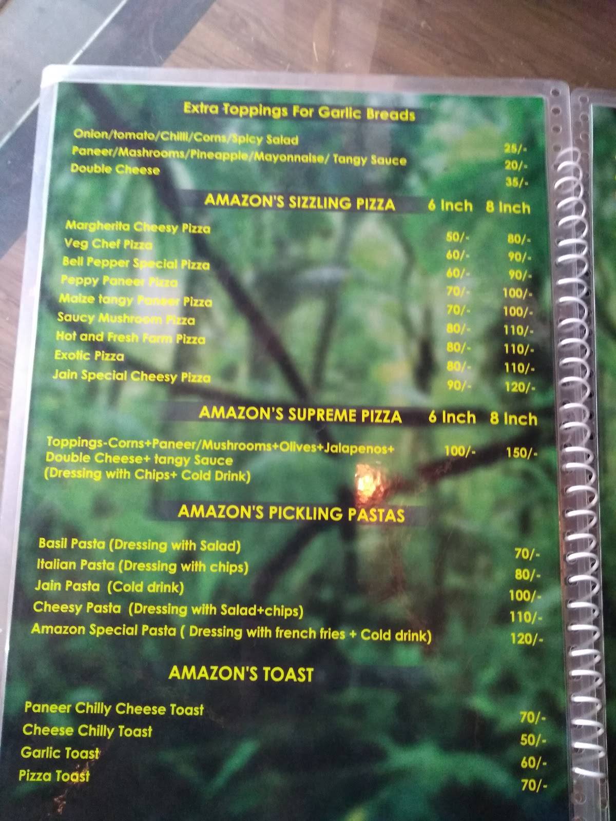Menu at Cafe Amazon, Anand