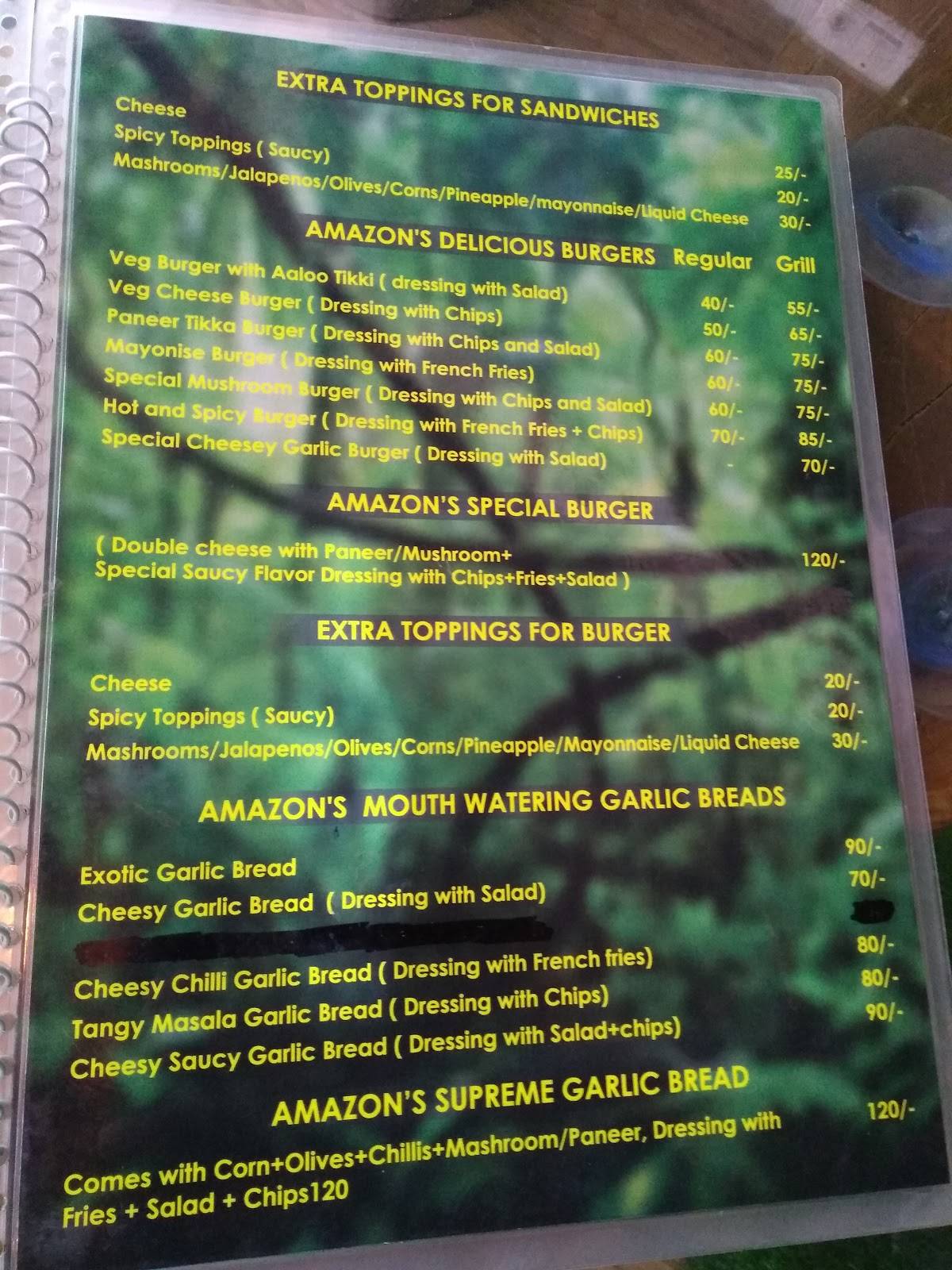 Menu at Cafe Amazon, Anand