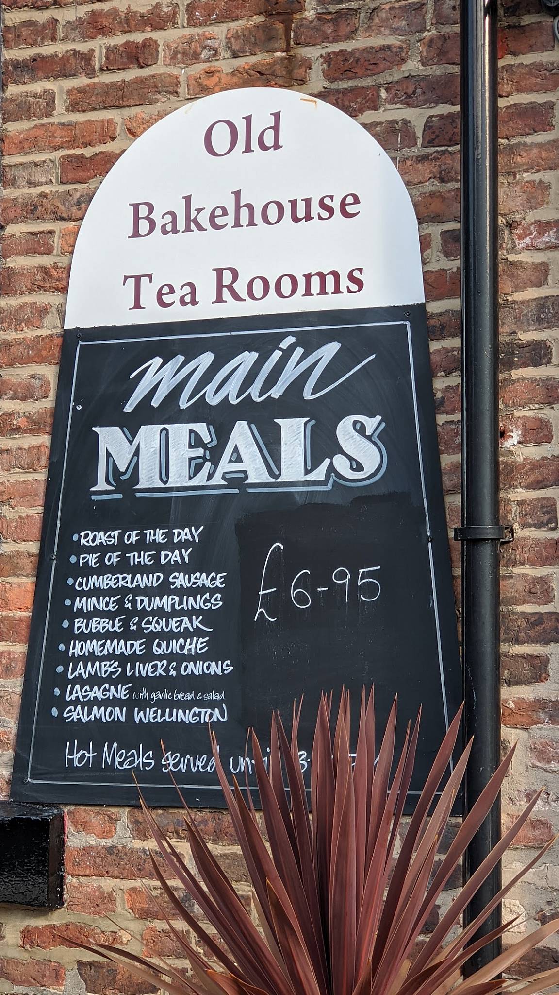 Menu at The Old Bakehouse cafe, Morpeth