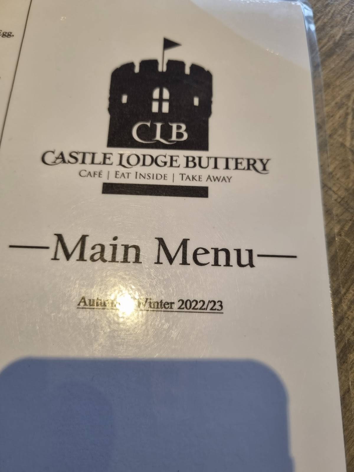 Menu at Castle Lodge Buttery cafe, Ludlow, Castle Sq