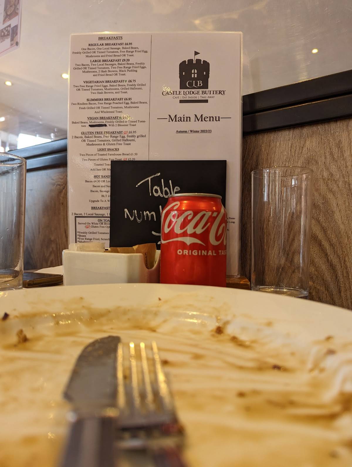 Menu at Castle Lodge Buttery cafe, Ludlow, Castle Sq