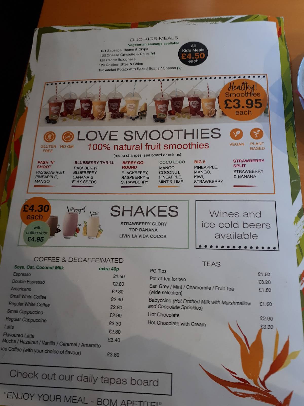 Menu at Dijo Cafe & Portuguese Delicatessen, Horley