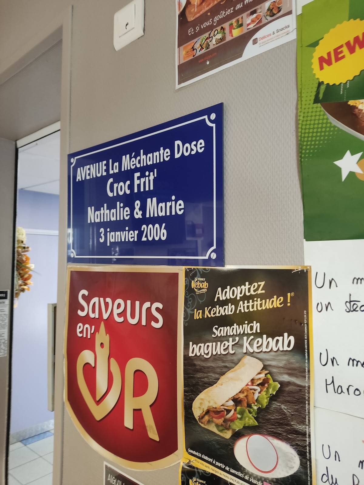 Menu au Croc'Frit fast food, Douchy-les-Mines