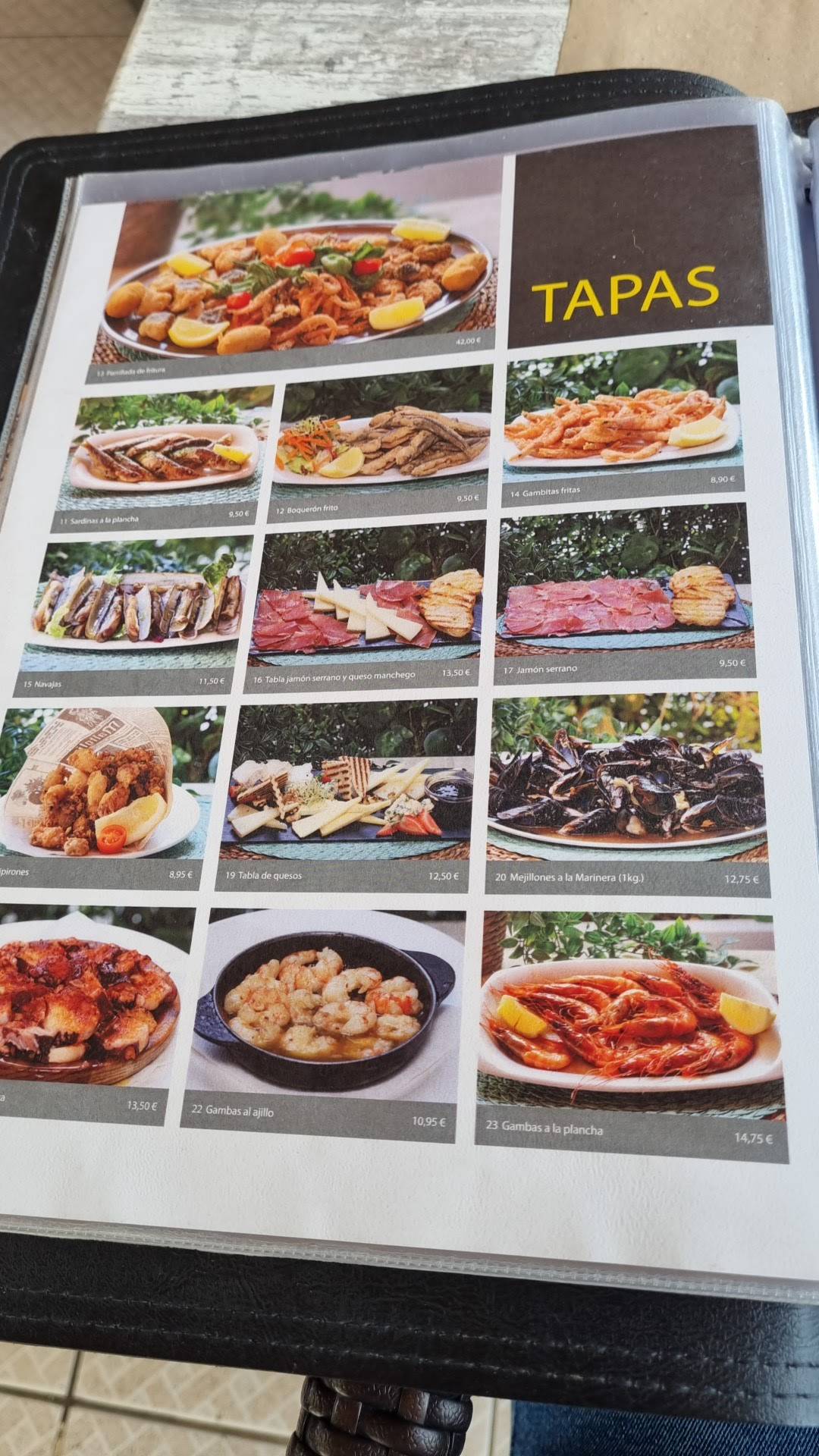 Carta de El Nilo Cafe, El Arenal