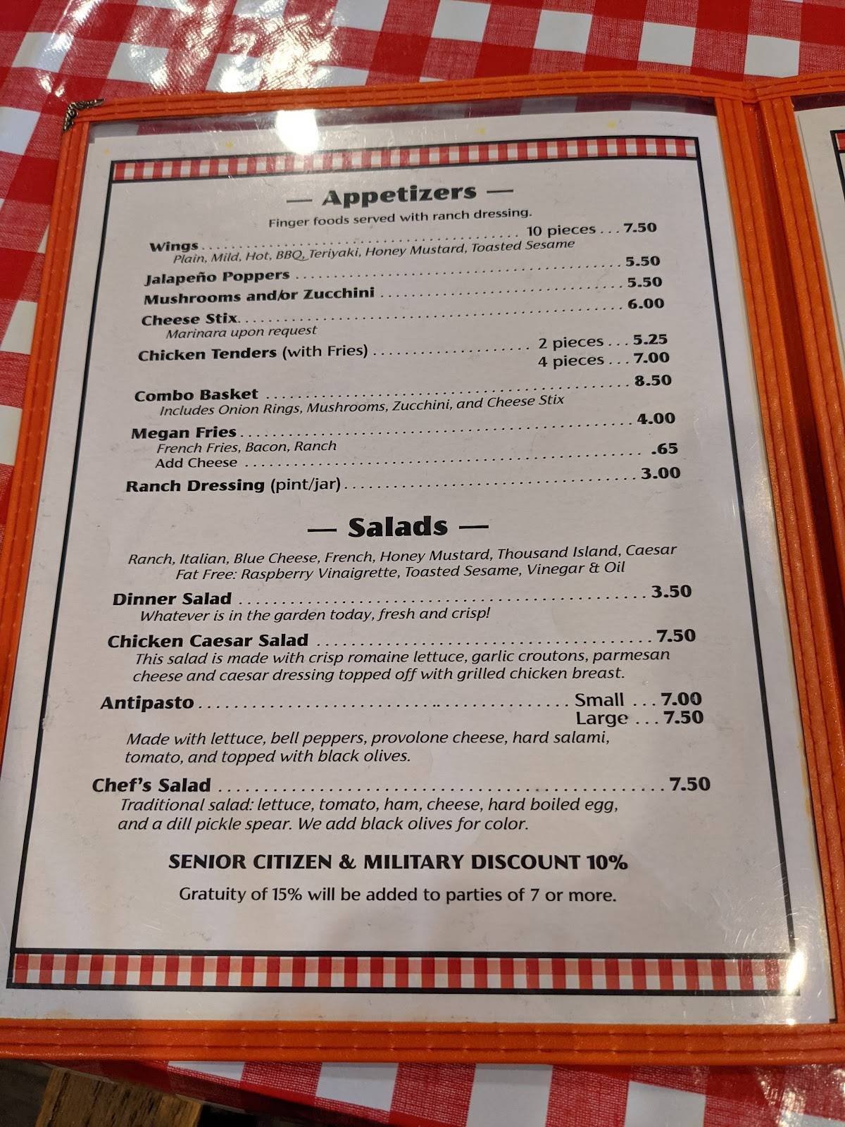 Menu at G & F Pizza Palace pizzeria, Benson