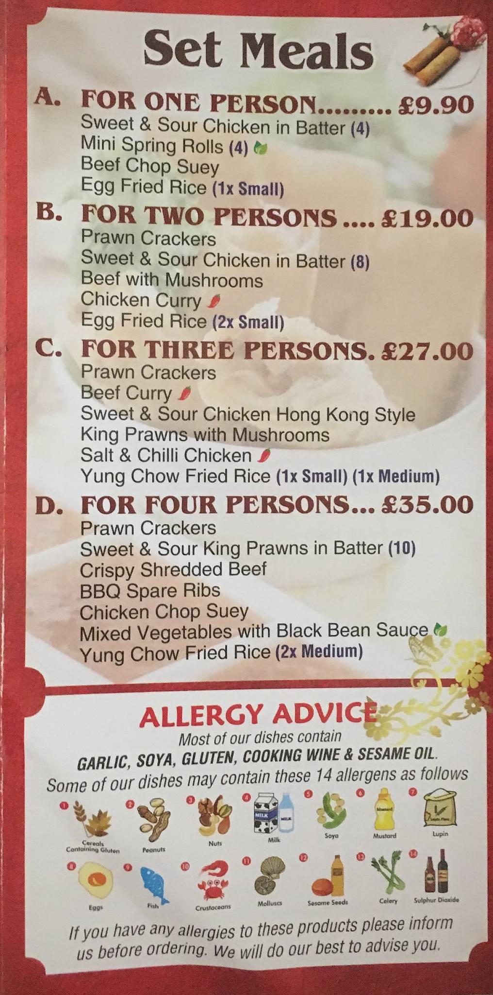 Menu at Good Fortune fast food, Caerphilly