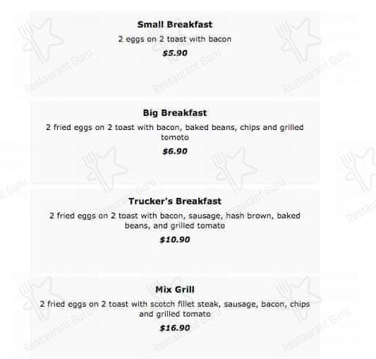 Menu at Max's Diner restaurant, Laverton North, 13/227-231 Fitzgerald Rd