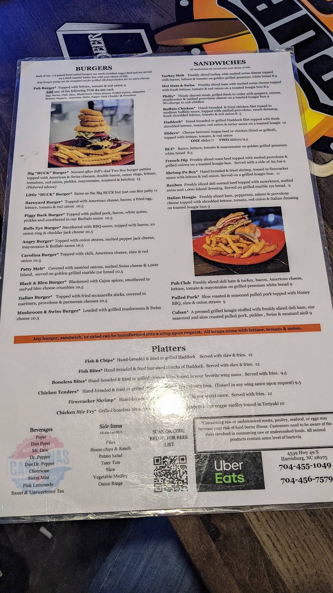 Menu at Pub 49, Harrisburg, State Hwy 49