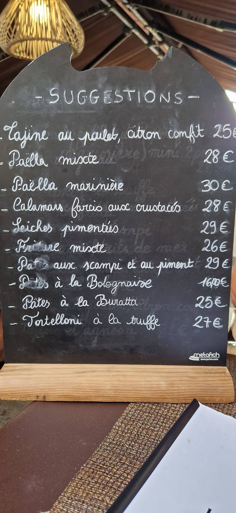 Menu au Restaurant Chez Paco, L'Île-Rousse, 18 Rue Napoléon