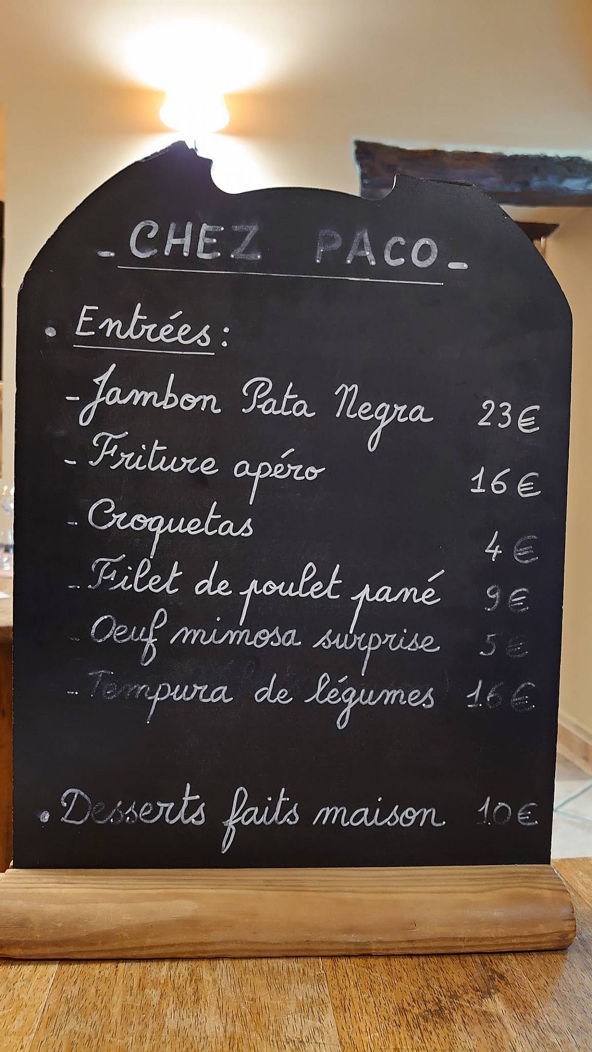 Menu au Restaurant Chez Paco, L'Île-Rousse, 18 Rue Napoléon