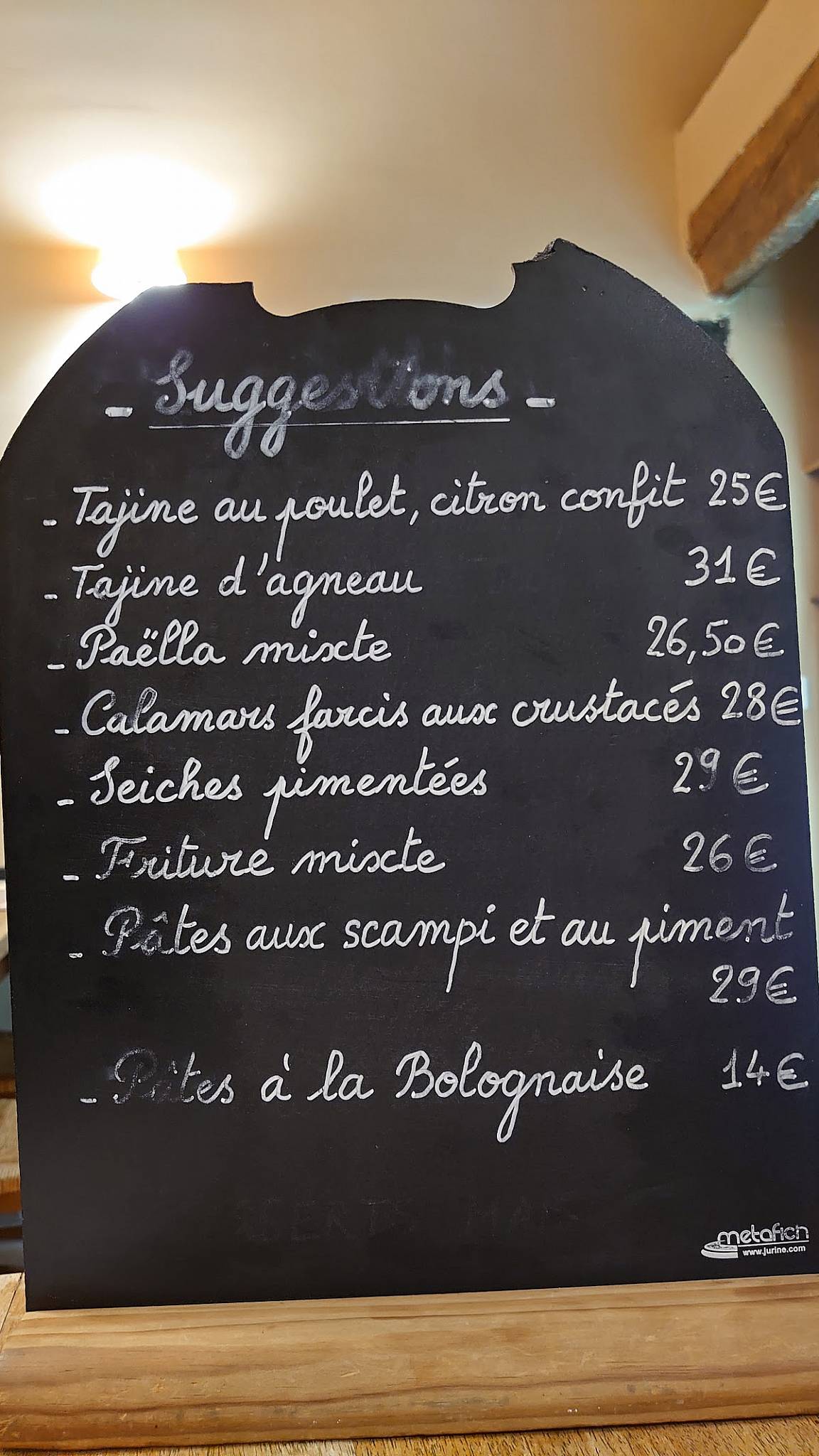 Menu au Restaurant Chez Paco, L'Île-Rousse, 18 Rue Napoléon