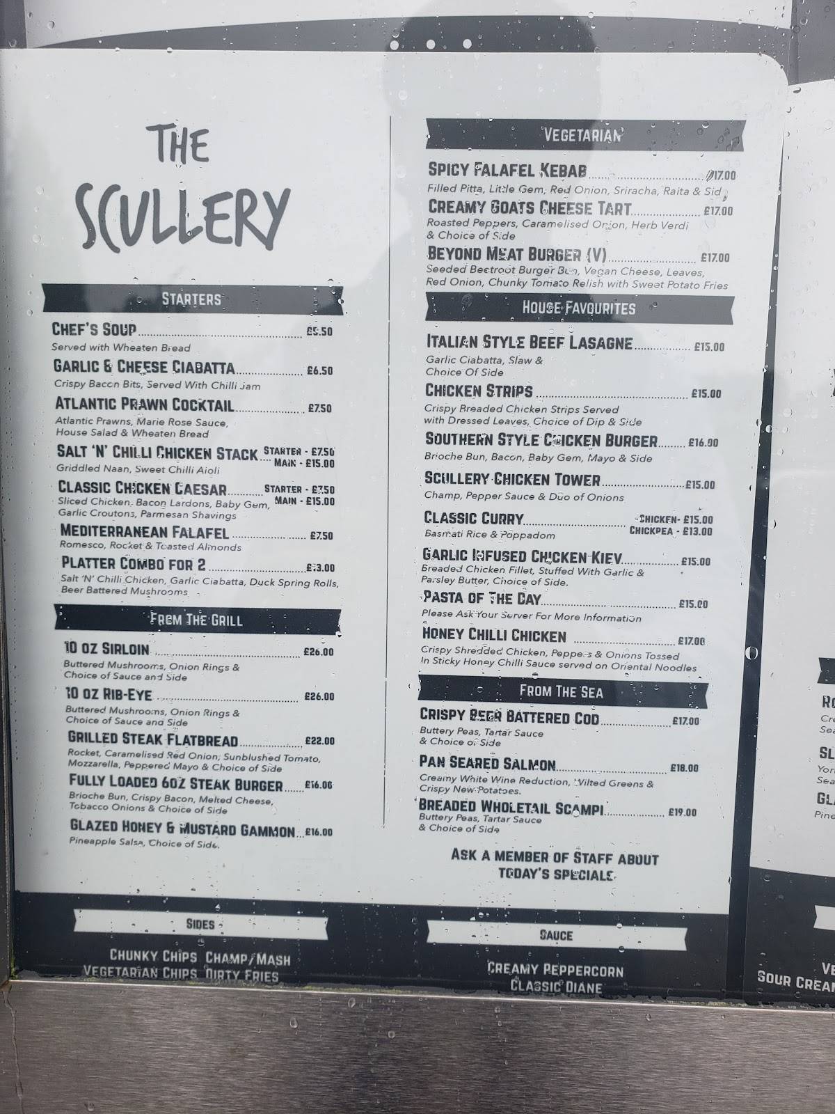 Menu at The Scullery restaurant, Richhill, 183 Portadown Rd