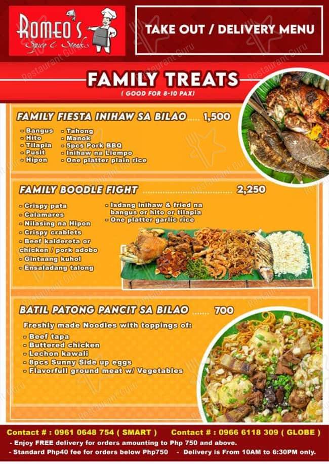 Menu at Romeo's Restaurant Robinsons Antipolo, Antipolo, L1 Al Fresco