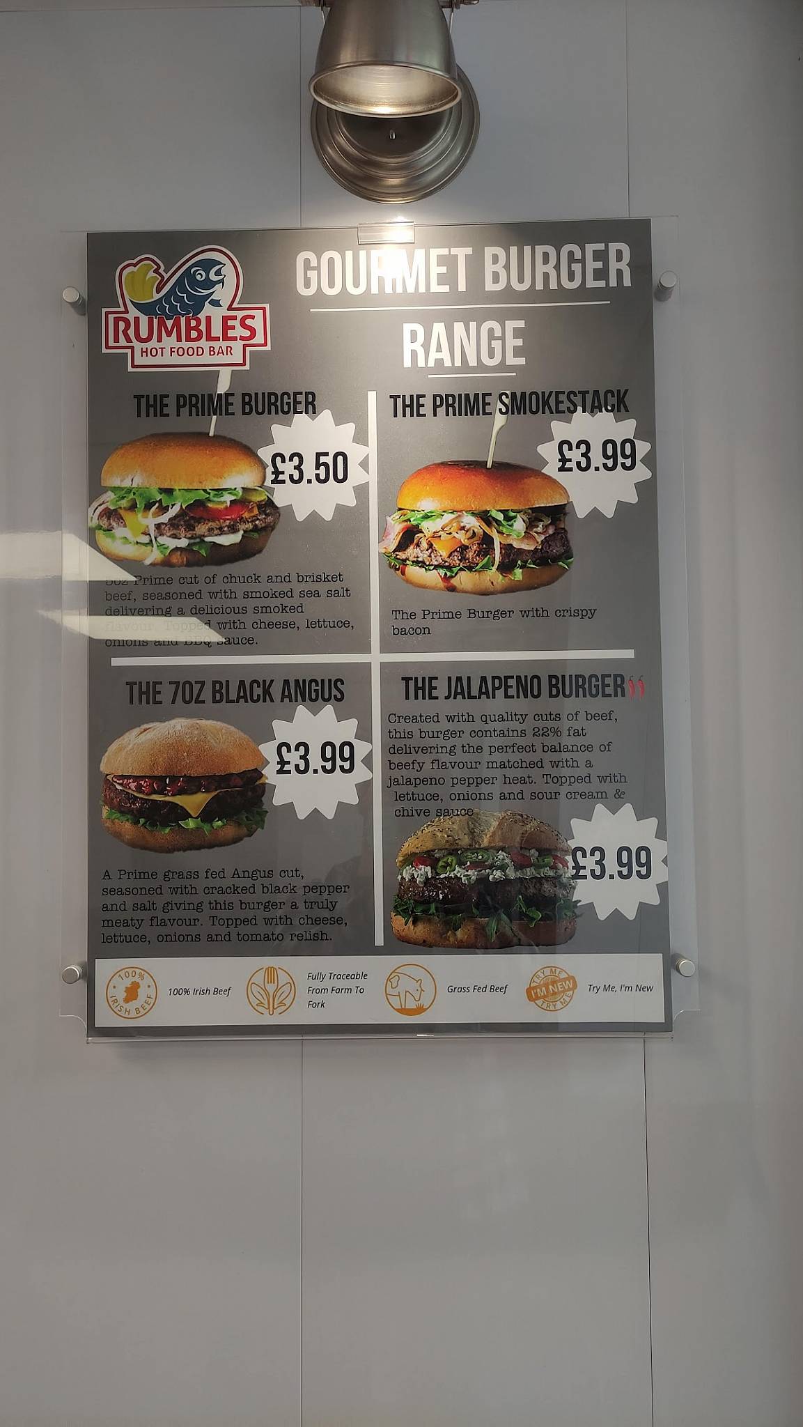 Menu at Rumbles Hot Food Bar, Tandragee