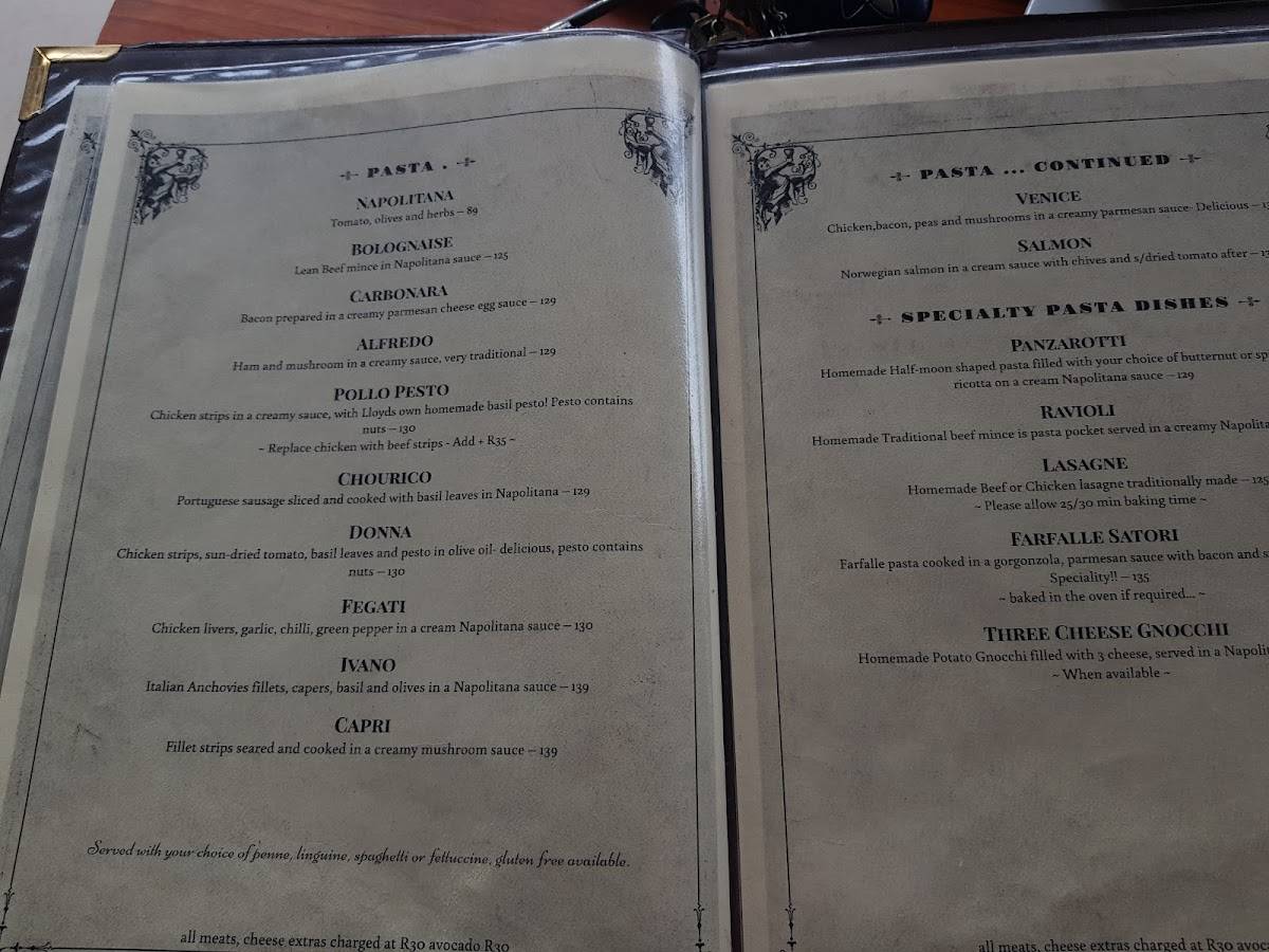 Menu at Satori Family Restaurant, Randburg, 61a 4th Ave