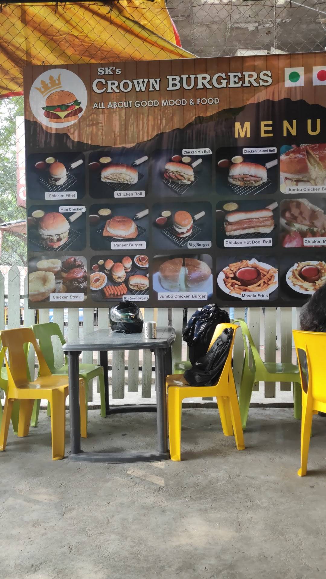 Menu at Sk's Crown Burger, India
