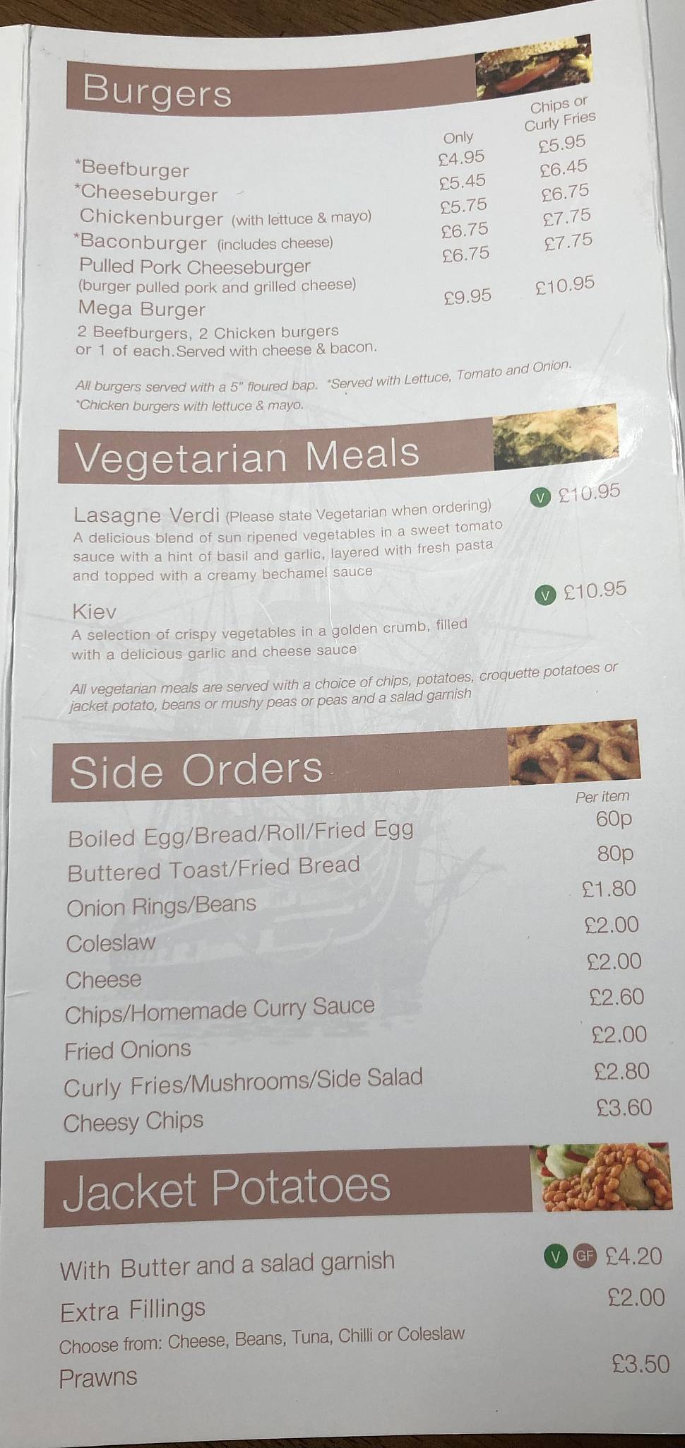 Menu at Trafalga Inn pub & bar, Chapel Saint Leonards