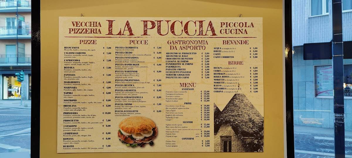 Menu da Vecchia Pizzeria La Puccia, Saronno