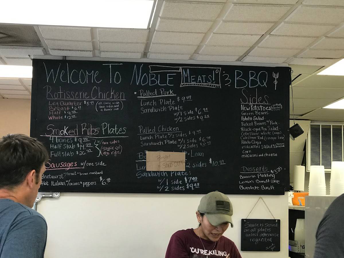 Menu at Noble Meats & Eatery BBQ, Spring Lake