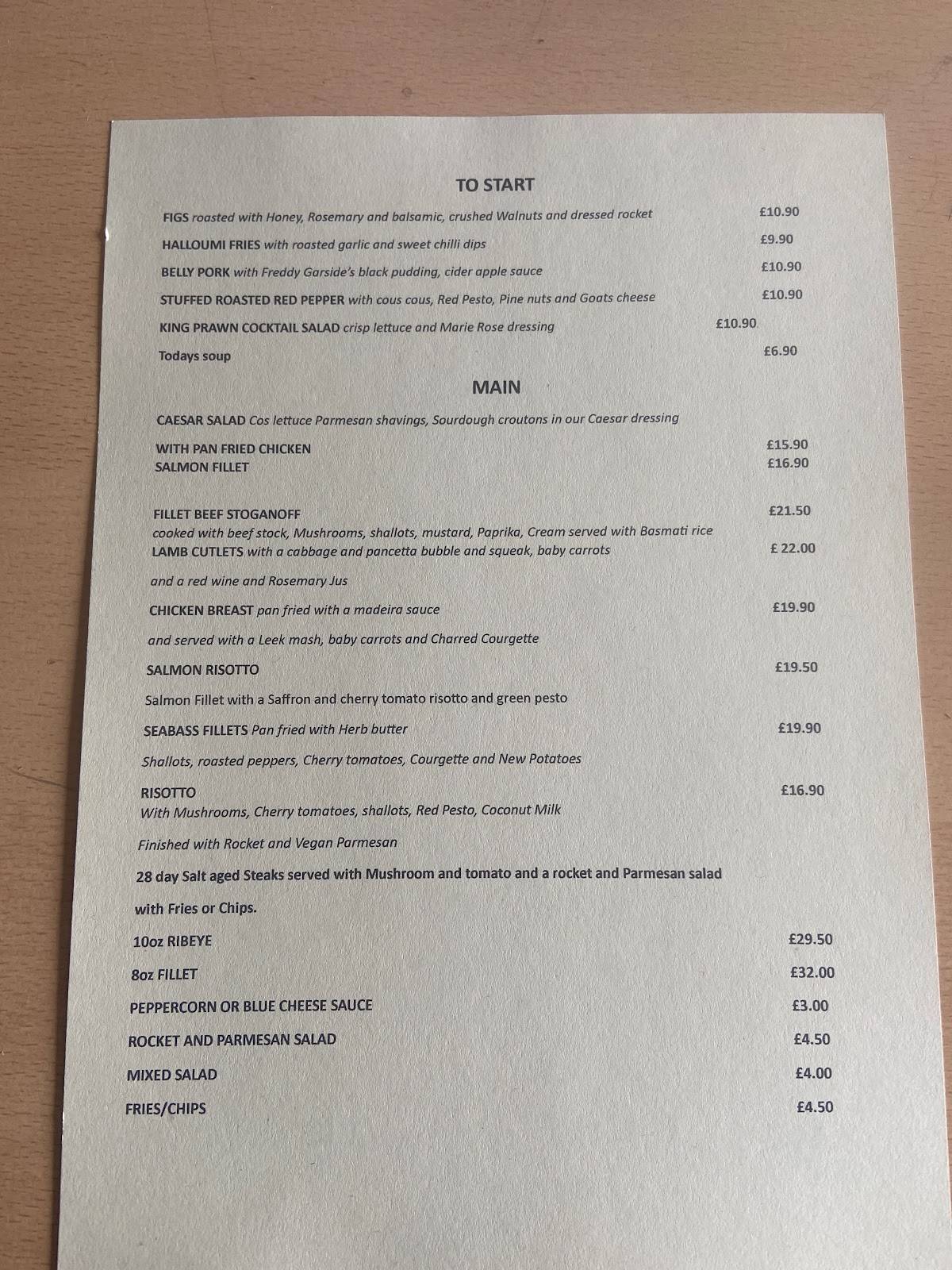 Menu at Bellis Cafe & Bistro, Ambleside