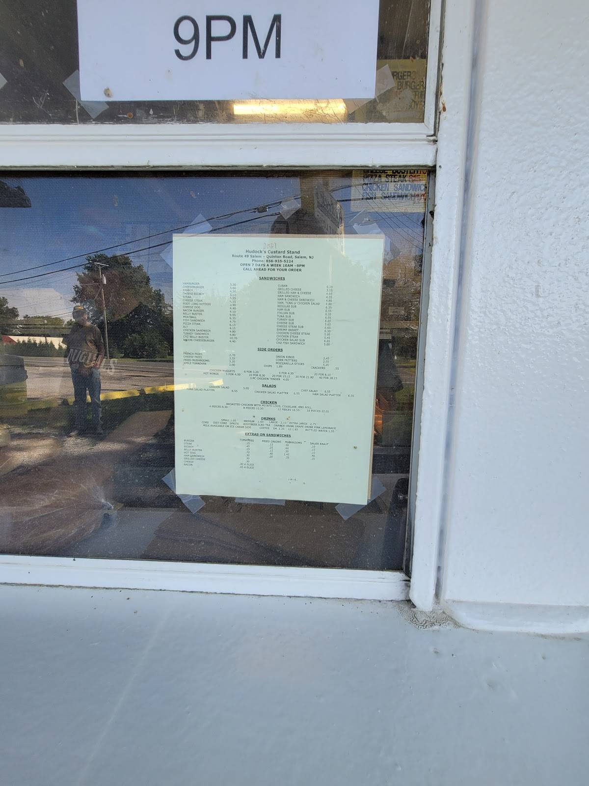 Menu at Hudock's Custard Stand fast food, Salem