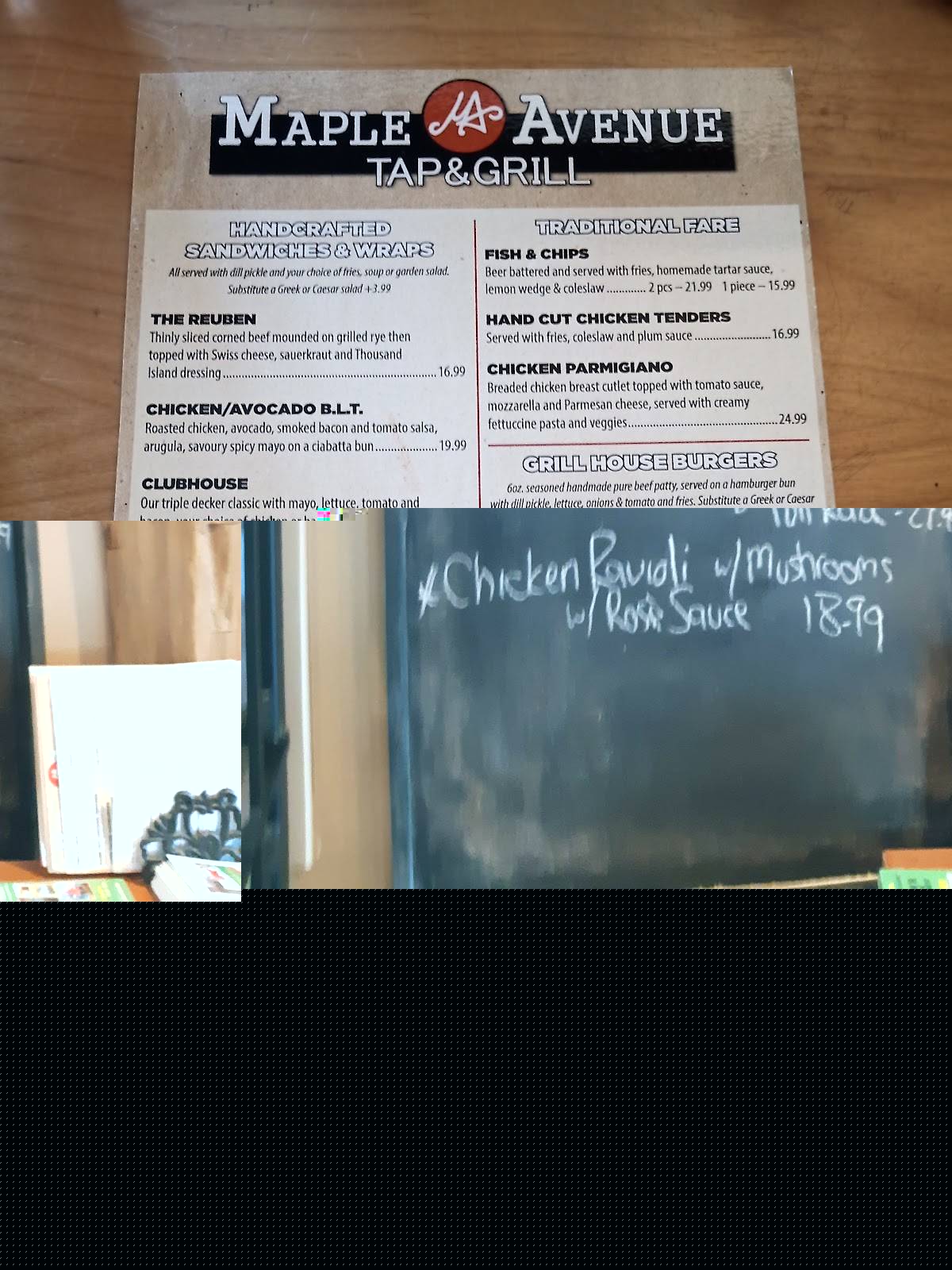 Menu at Maple Avenue Tap & Grill pub & bar, Haliburton