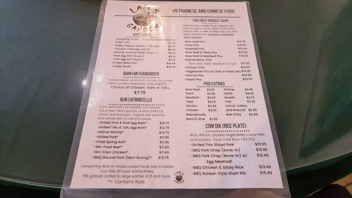 Lam's Garden Hilo Menu