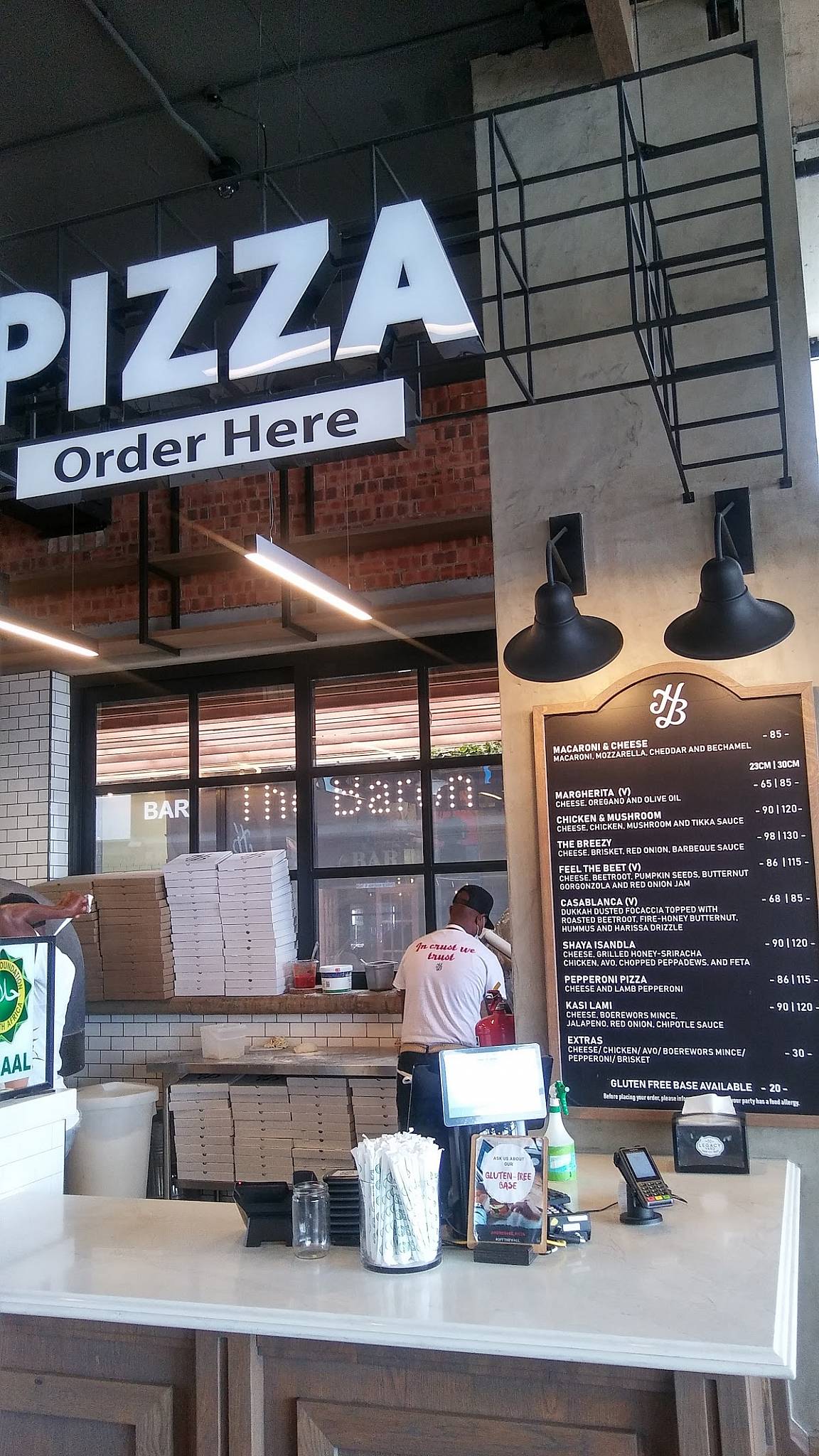 Menu at Legacy Yard restaurant, Umhlanga