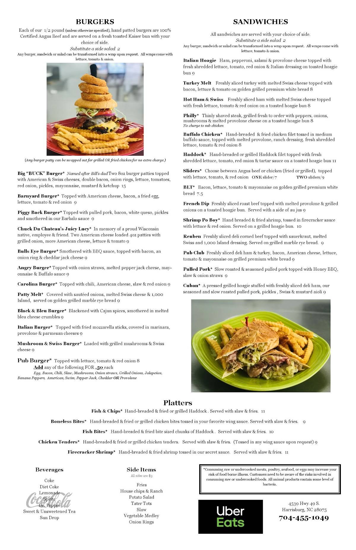 Menu at Pub 49, Harrisburg, State Hwy 49