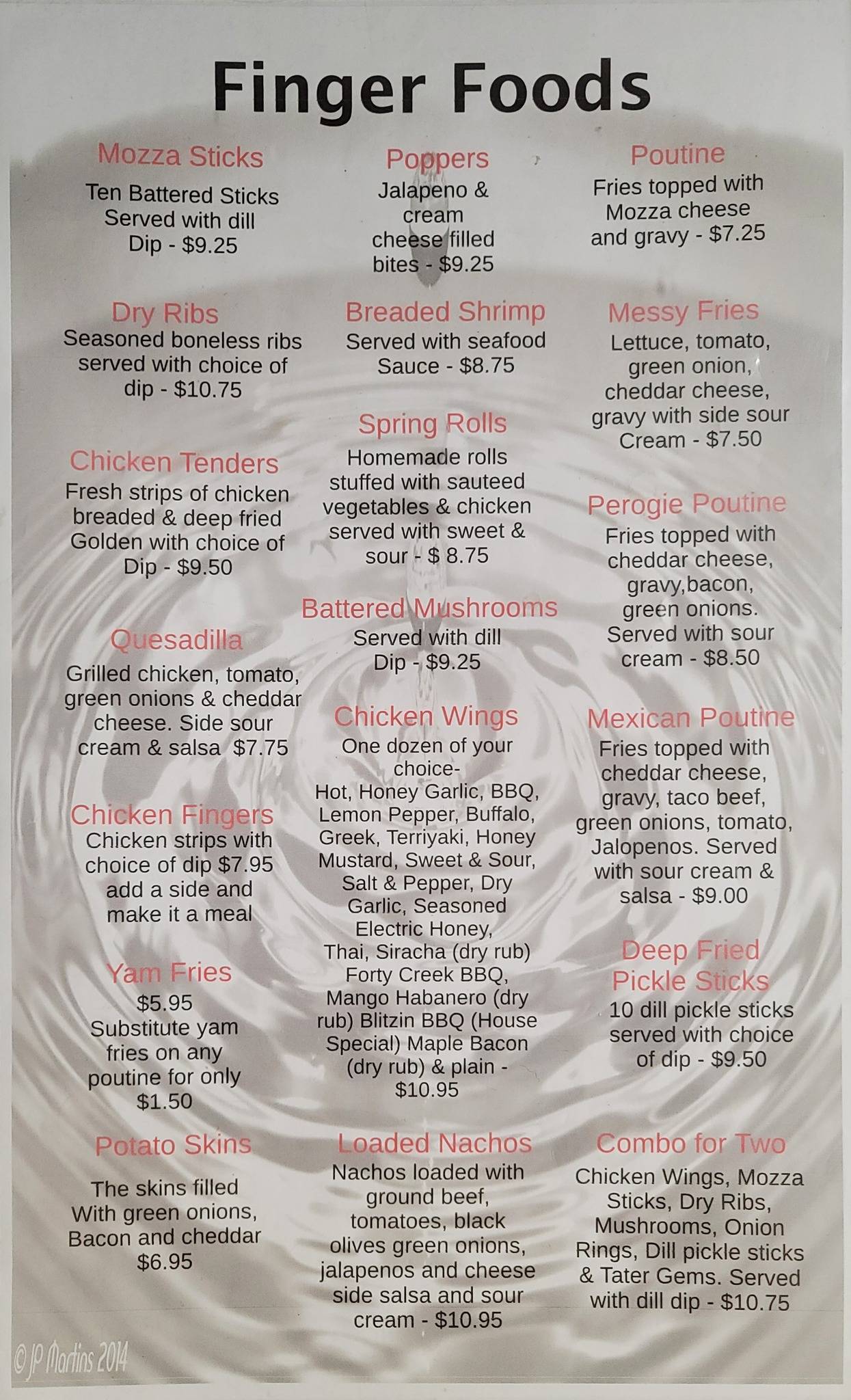 Menu at Crossroads Inn pub & bar, Stoughton