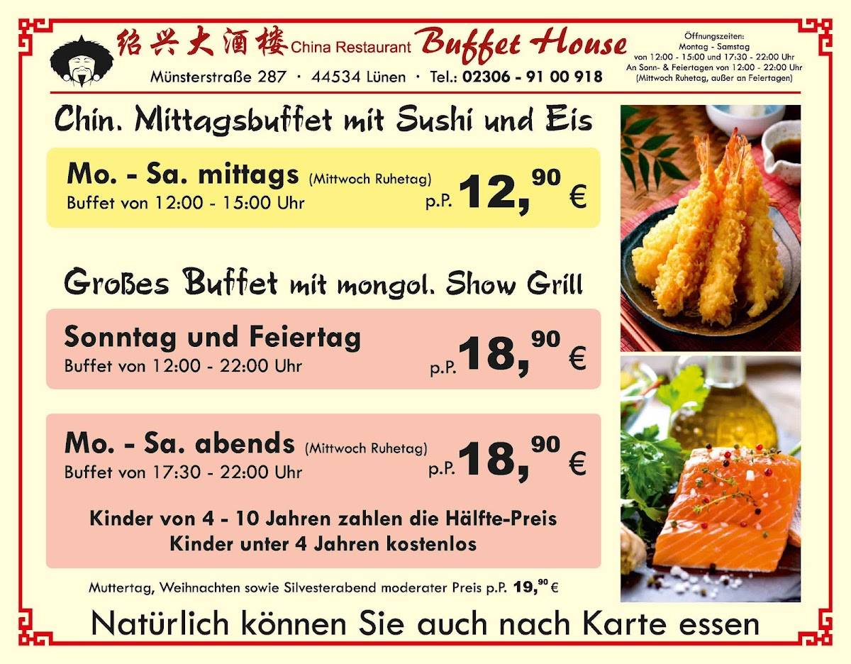 Speisekarte von Buffet House restaurant, Lünen