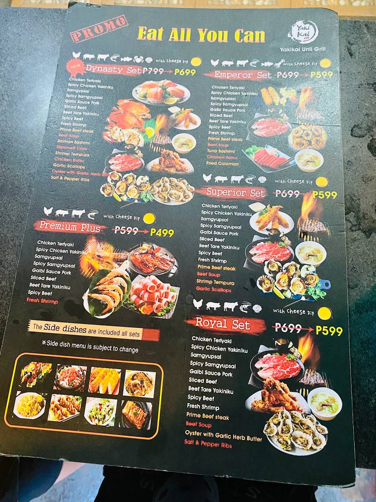 Menu at Yakikai Unli Grill restaurant, Quezon City