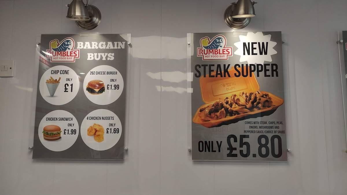 Menu at Rumbles Hot Food Bar, Tandragee