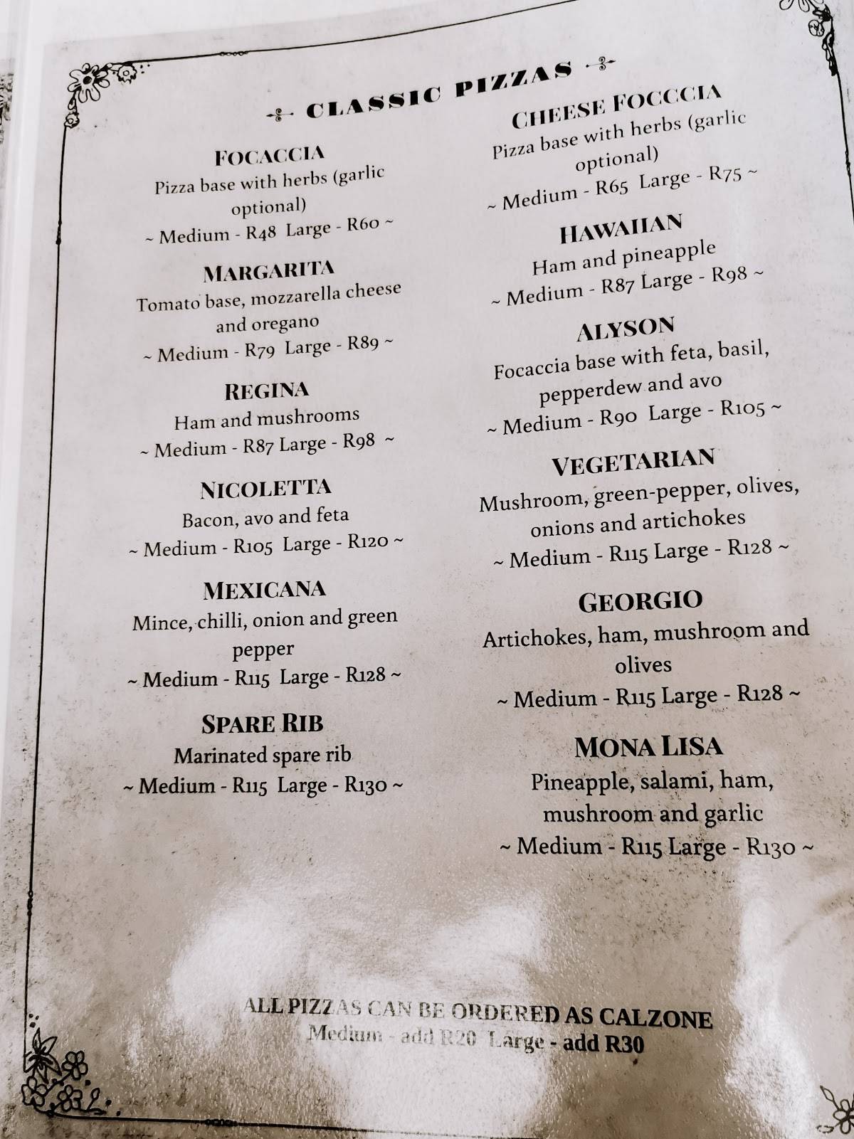 Menu at Satori Family Restaurant, Randburg, 61a 4th Ave