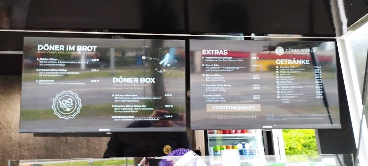 Speisekarte von BBB Döner World restaurant, Braunschweig
