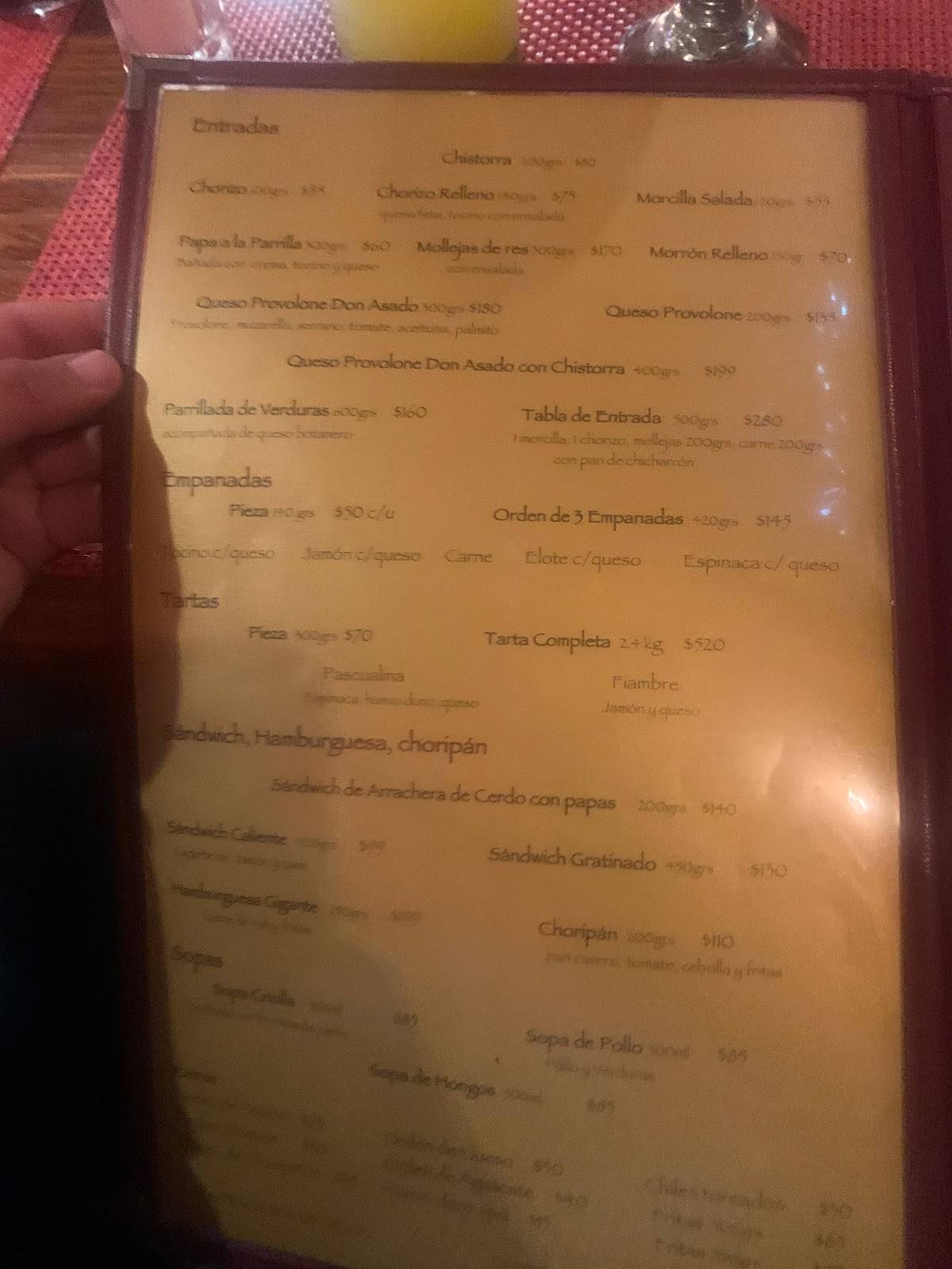 Carta del restaurante Don Asado Rio Lerma, Ciudad del México, C. Río ...