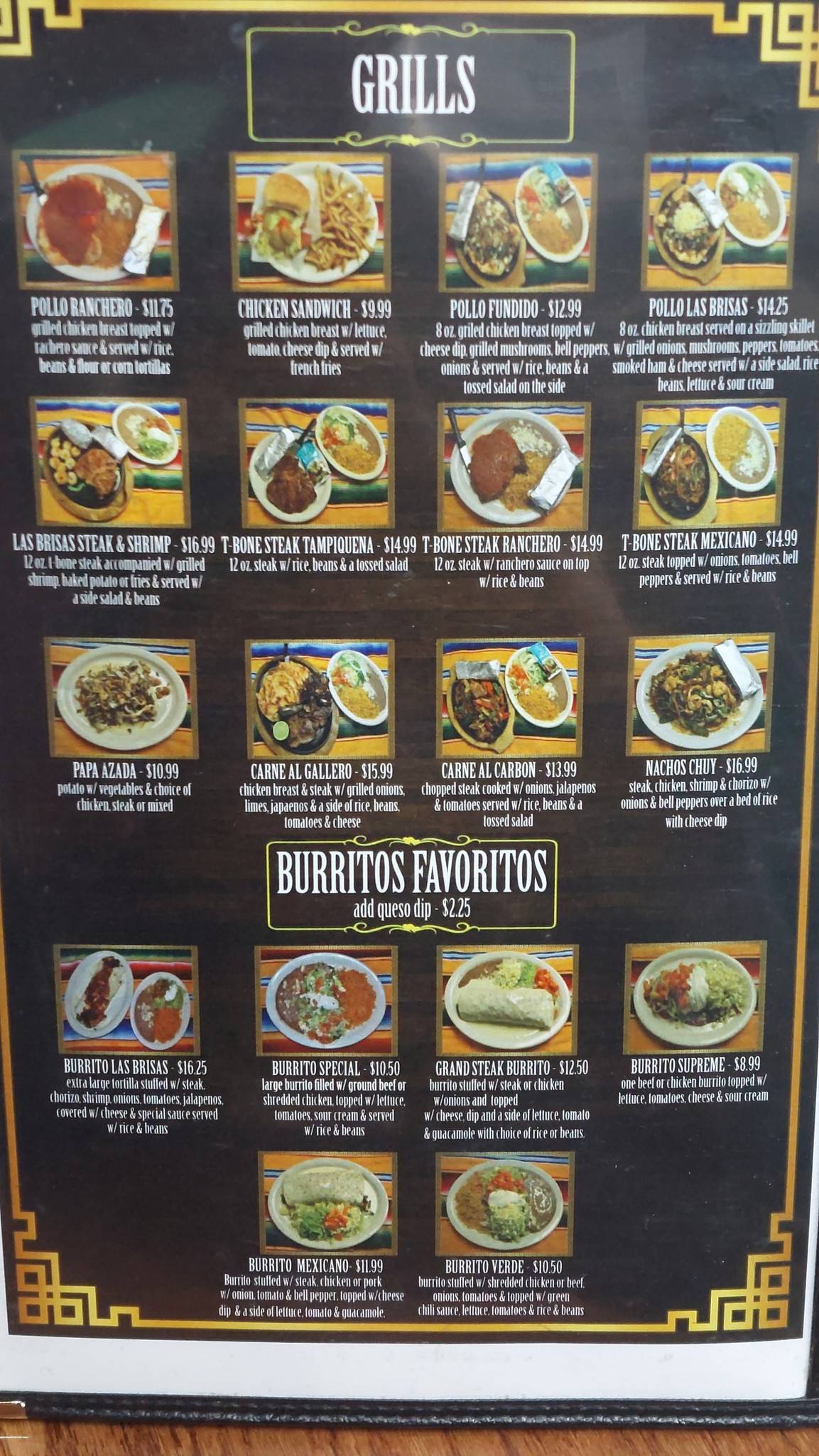 Menu at Las Brisas Authentic Mexican Restaurant, Pevely