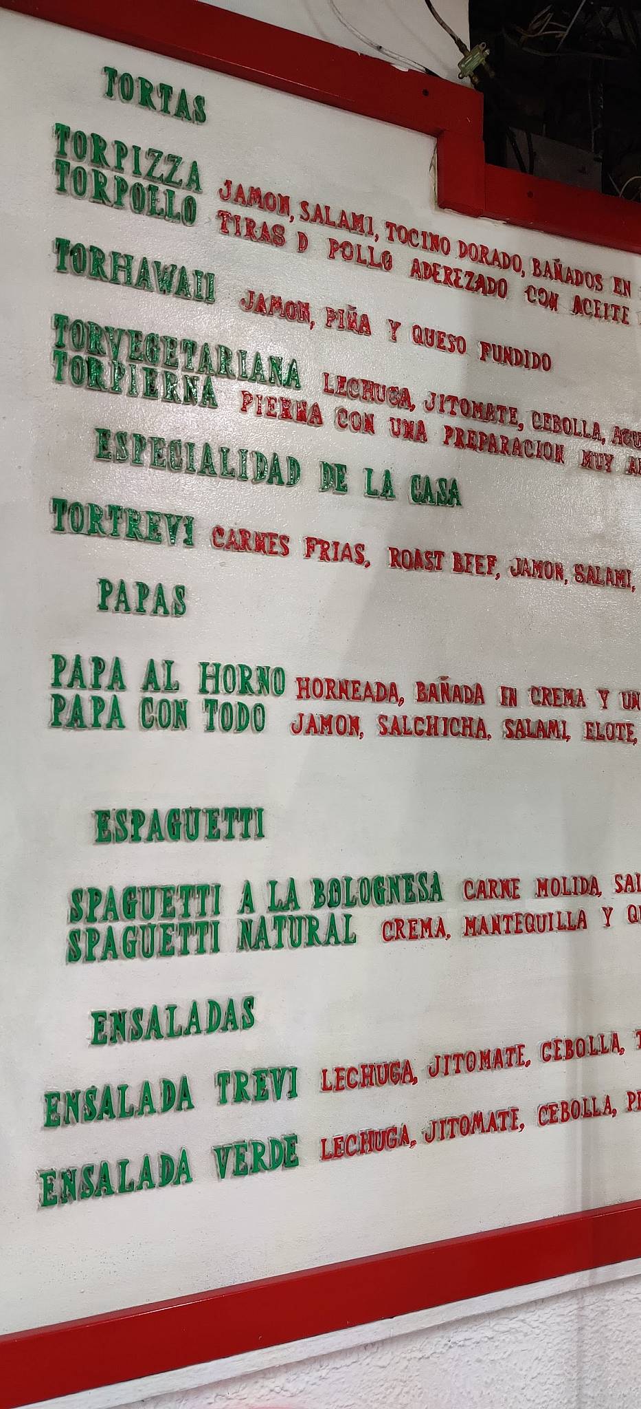 Carta del restaurante Pizzas Trevi, Tepic