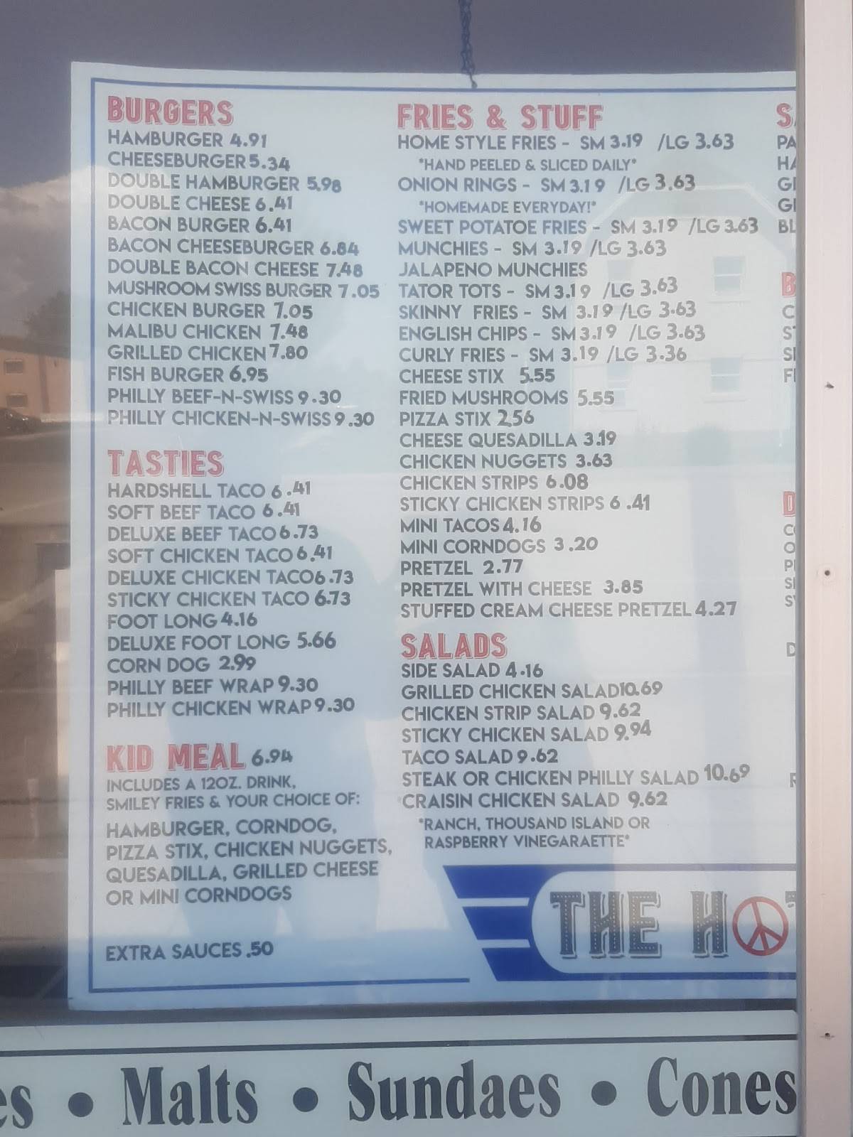 Menu at The Hot Spot fast food, Salina