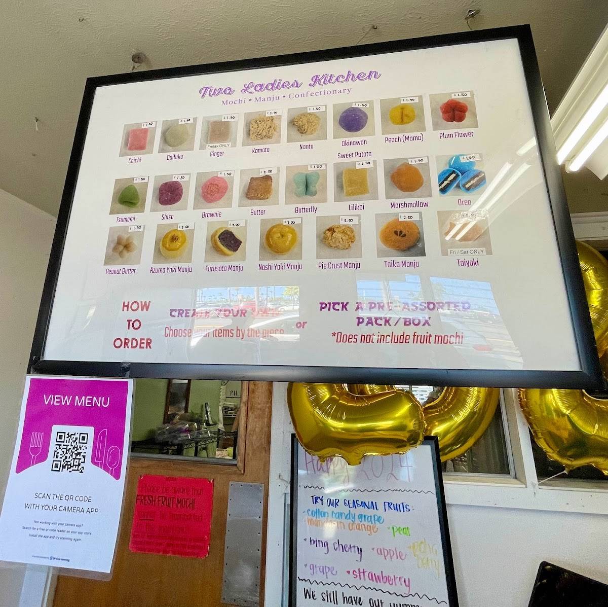 Menu at Two Ladies Kitchen desserts, Hilo