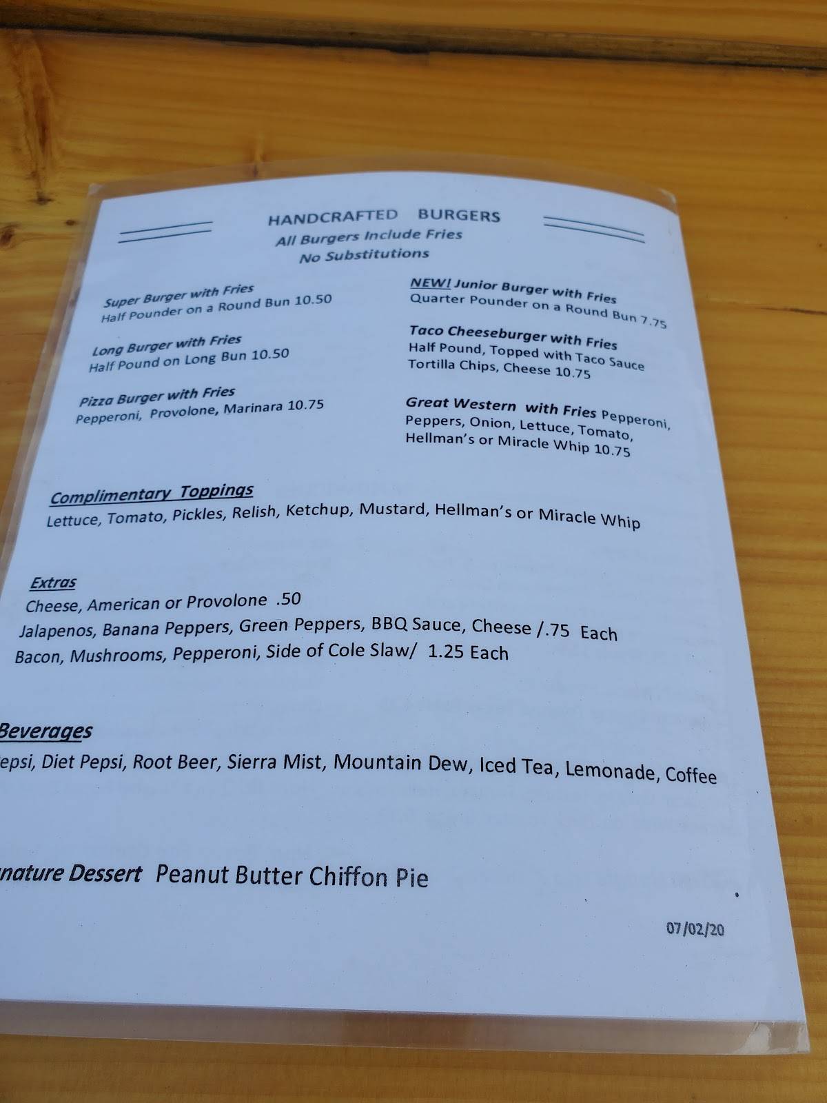 Menu at Ye Olde Inn pub & bar, Dunbar